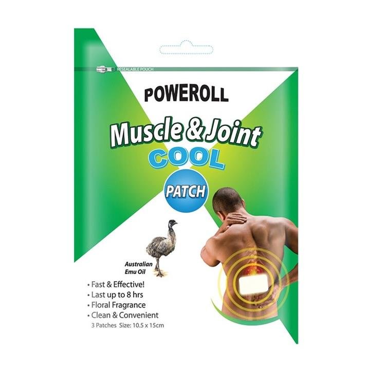 Glimlife Poweroll Muscle & Joint Patch Cool (10.5cm x 15cm) X 3 - Med One